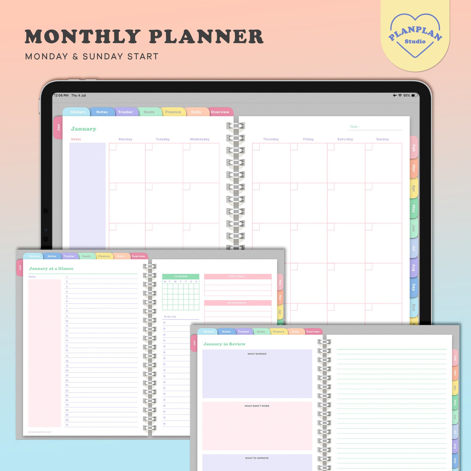 Digital Planner Ipad Planner Goodnotes Planner Pastels - Etsy