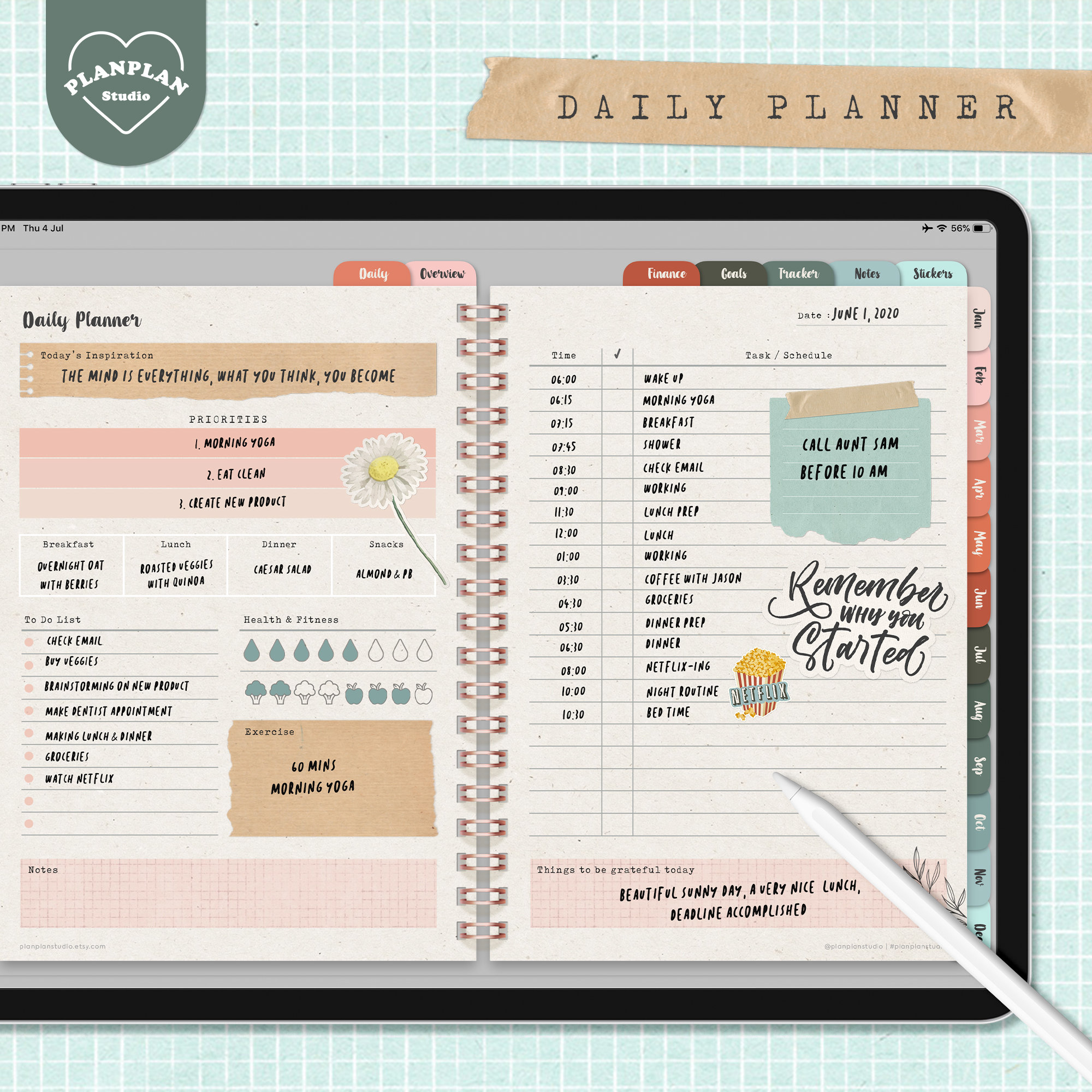 Digital Planner, iPad Planner, Goodnotes Planner in Scrapbook Vintage ...