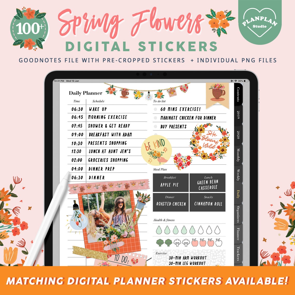 Floral Digital Planner Cover for Goodnotes Notability A4 & Letter ...