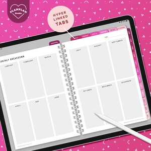 Basic Pink Digital Planner, Magenta Color iPad Planner, Fuschia Undated ...