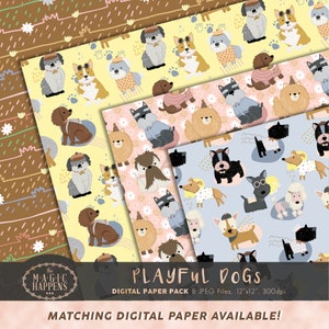 Playful Dogs Planner Stickers, Dogs Digital Stickers, Cute Puppy ...