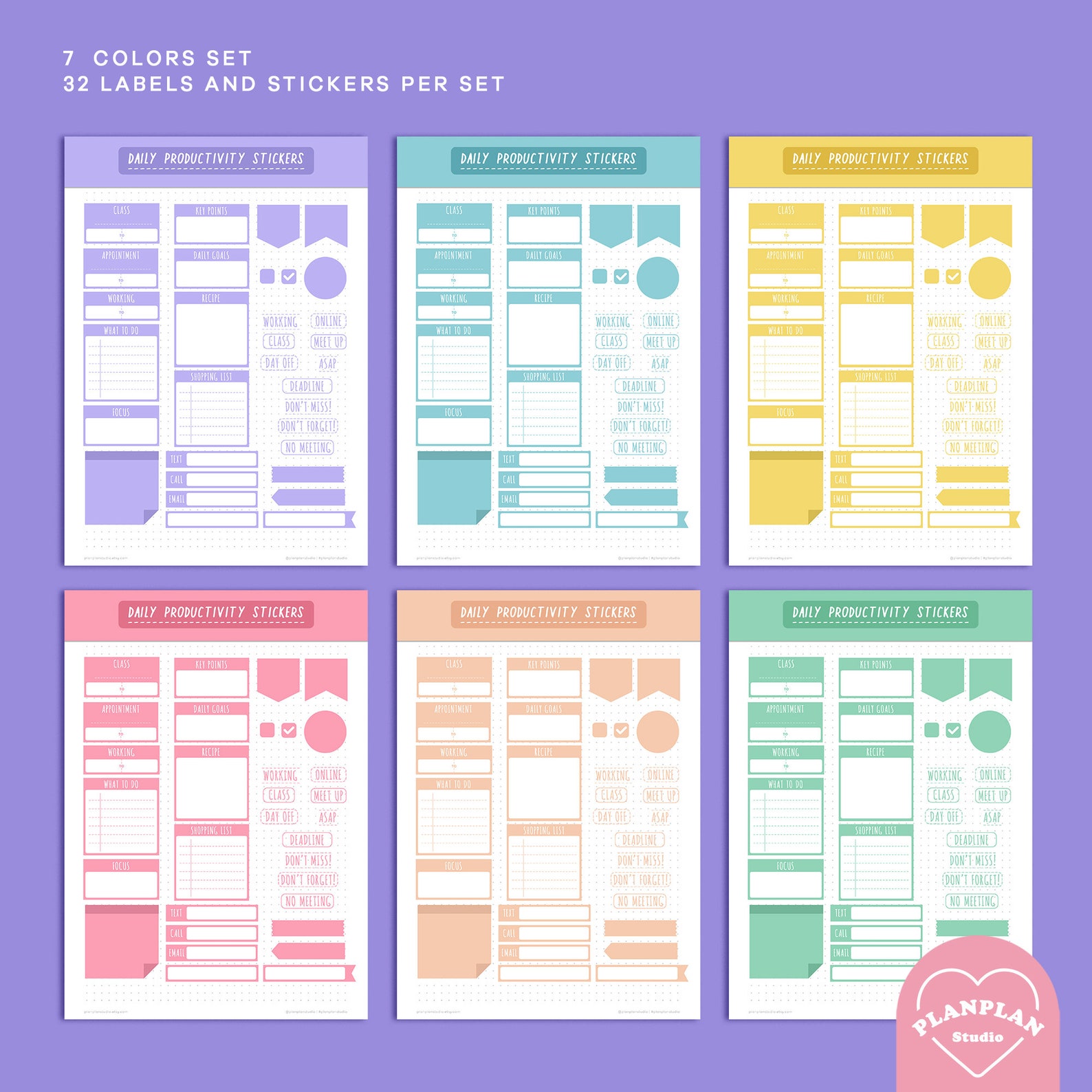 Daily Productivity Digital Planner Stickers for Goodnotes - Etsy