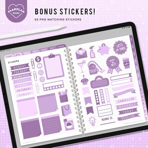 Lavender Digital Planner, Purple Basic Color iPad Planner, Undated ...