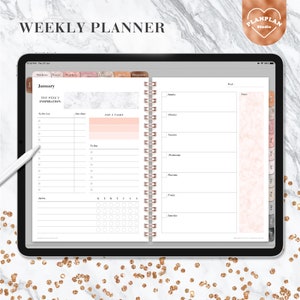 Digital Planner, iPad Planner, Goodnotes Planner, Rosegold Marble ...