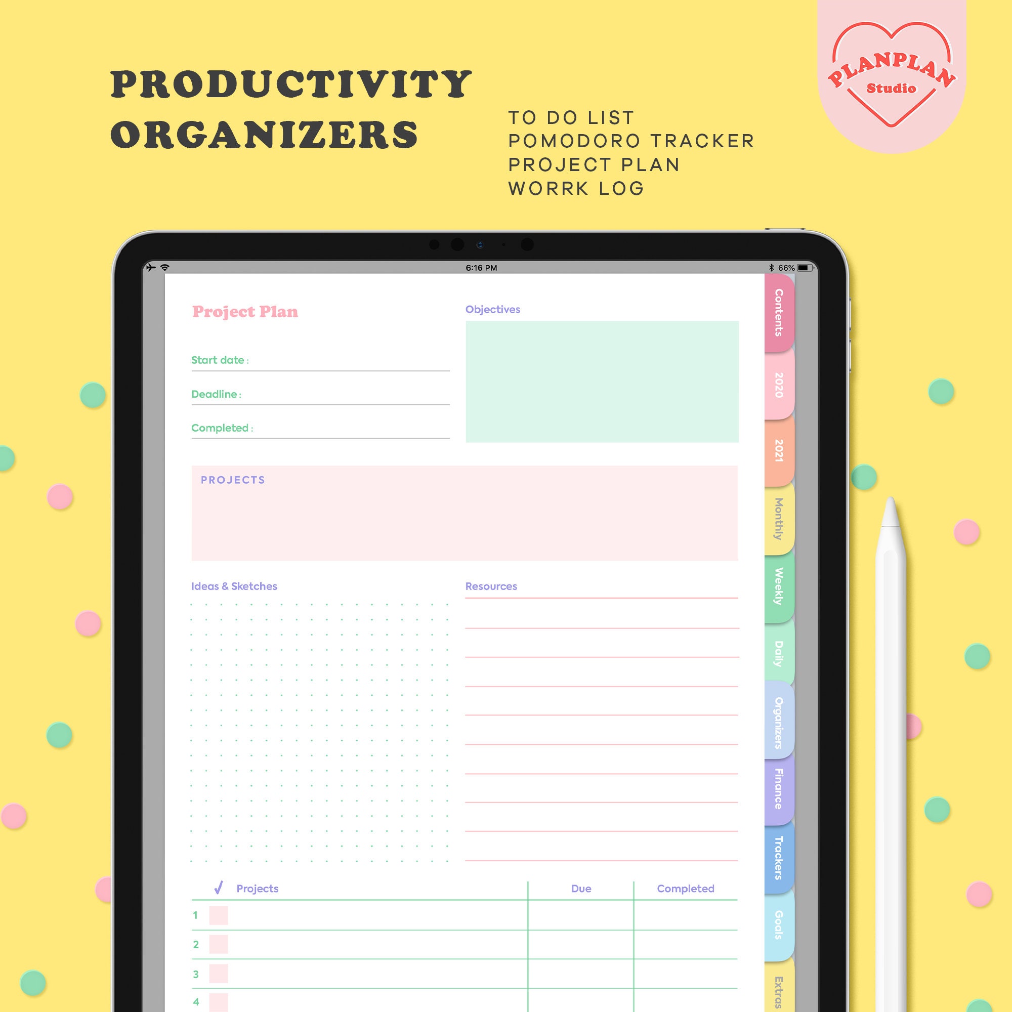 Digital Life Planner Goodnotes Planner Undated in Pastel | Etsy
