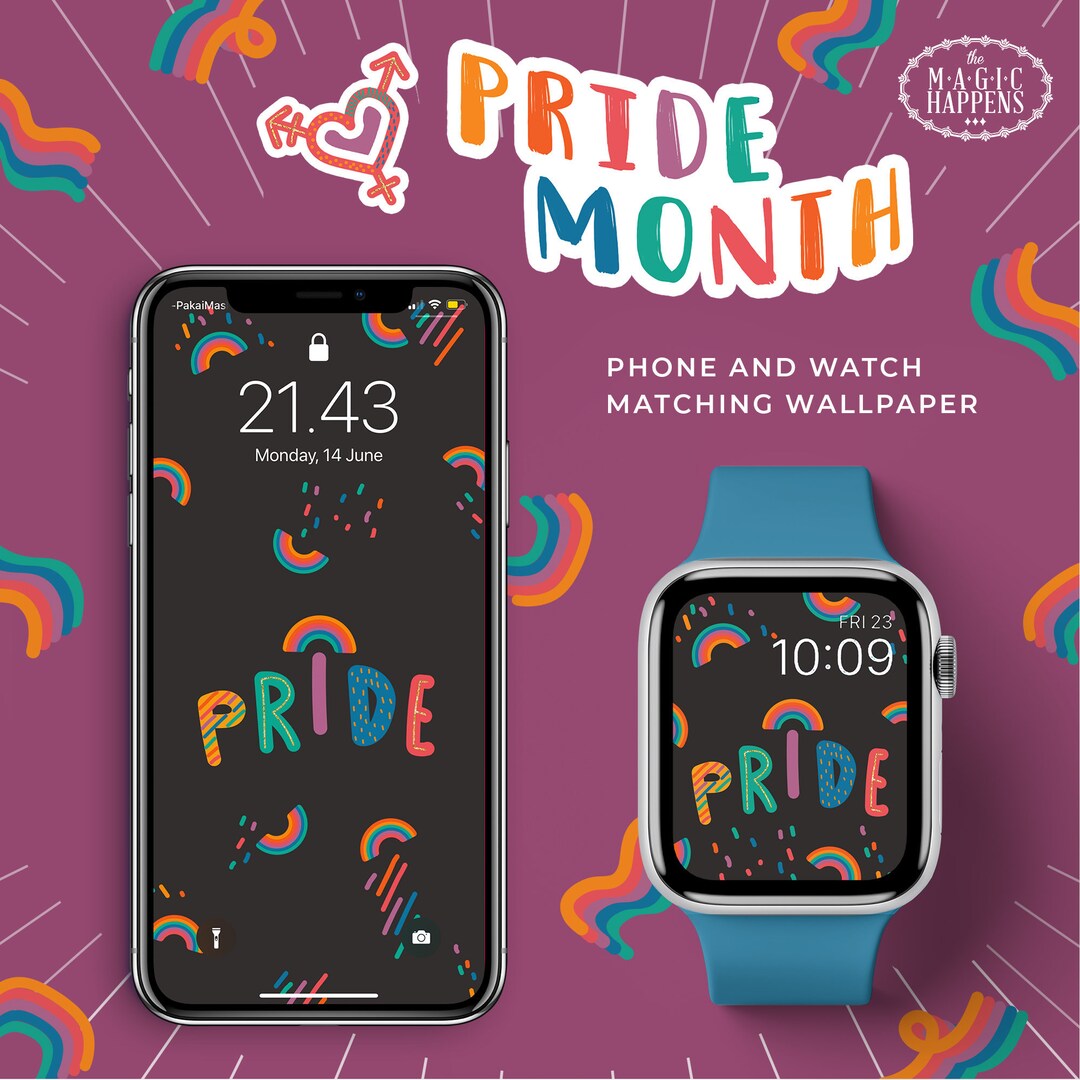 Pride Month Apple Watchface, Gay Pride Apple Watch Wallpaper, Iwatch ...