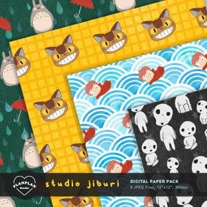 Anime Digital Paper, Hand Drawn Kawaii Anime Seamless Pattern, Anime ...