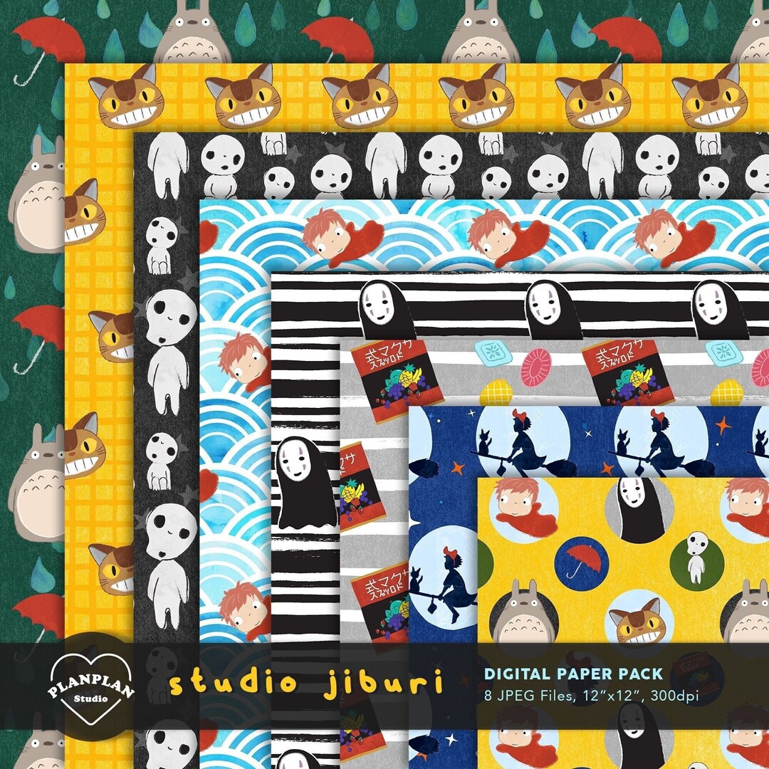 Anime Digital Paper, Hand Drawn Kawaii Anime Seamless Pattern, Anime ...