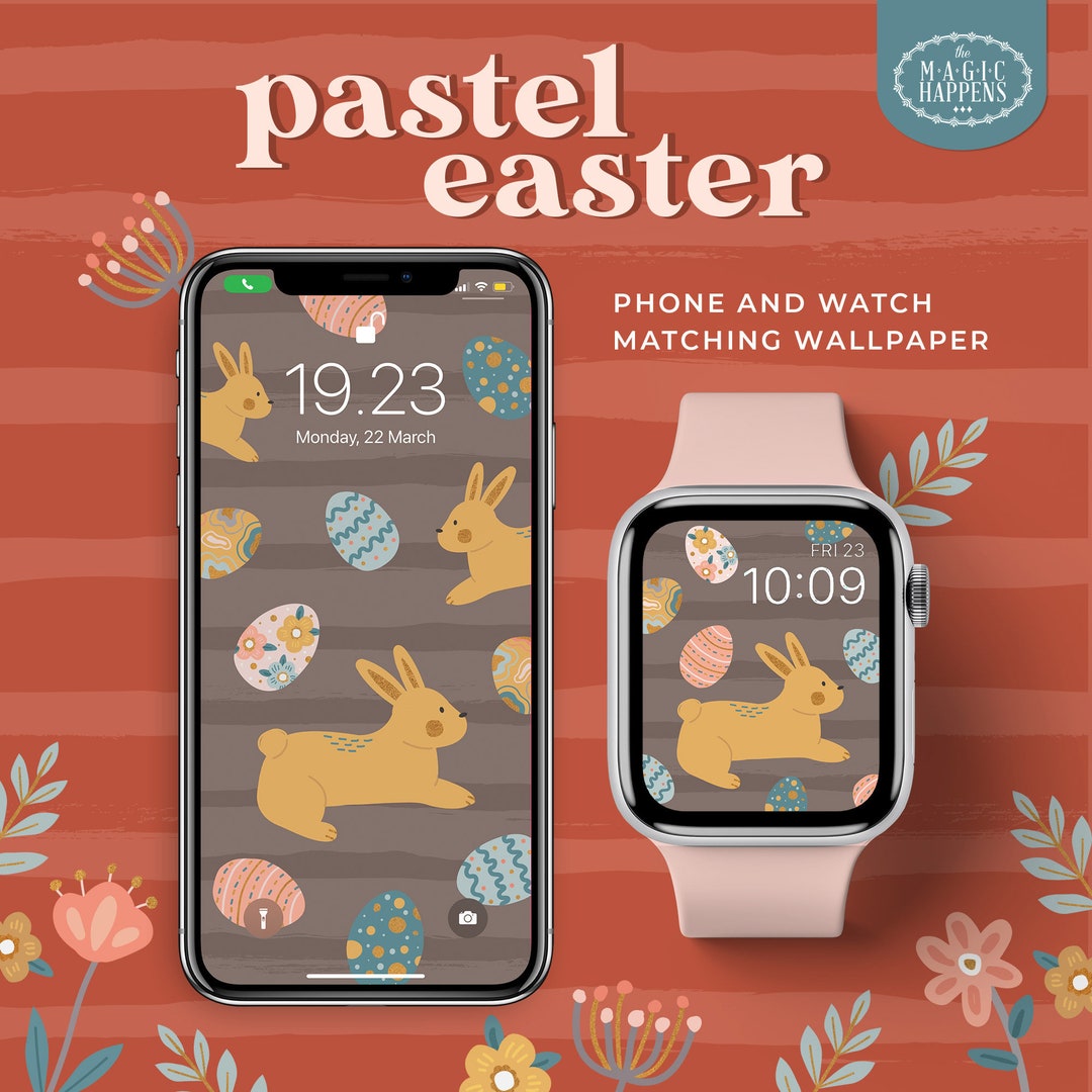 Apple Watch Face Easter, Apple Watch Wallpaper in Pastel Easter ...