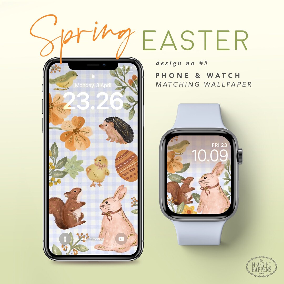 Easter Apple Watch Face Wallpaper, Apple Watch Wallpaper in Spring ...