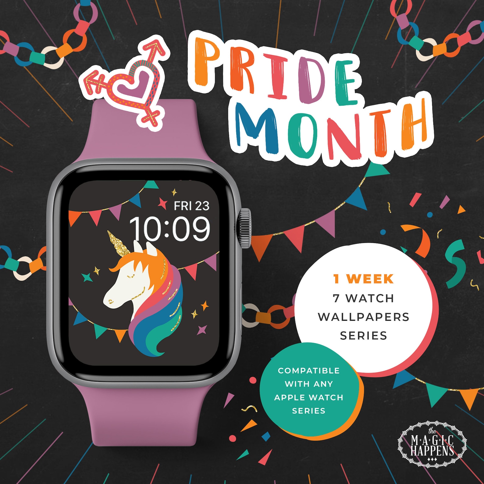 Pride Month Apple Watch Face Gay Pride Apple Watch Wallpaper | Etsy