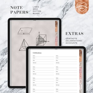 Digital Life Planner, Goodnotes Planner Undated, Rosegold Marble ...