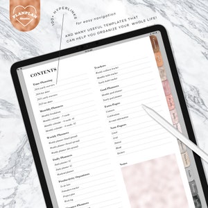 Digital Life Planner, Goodnotes Planner Undated, Rosegold Marble ...