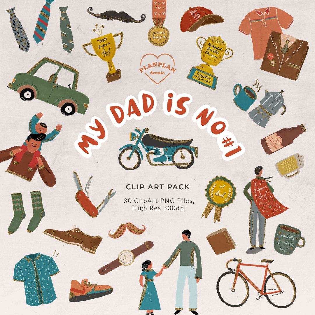 Father's Day Clip Art, Father Day Illustration, Happy Father's Day, #1 ...