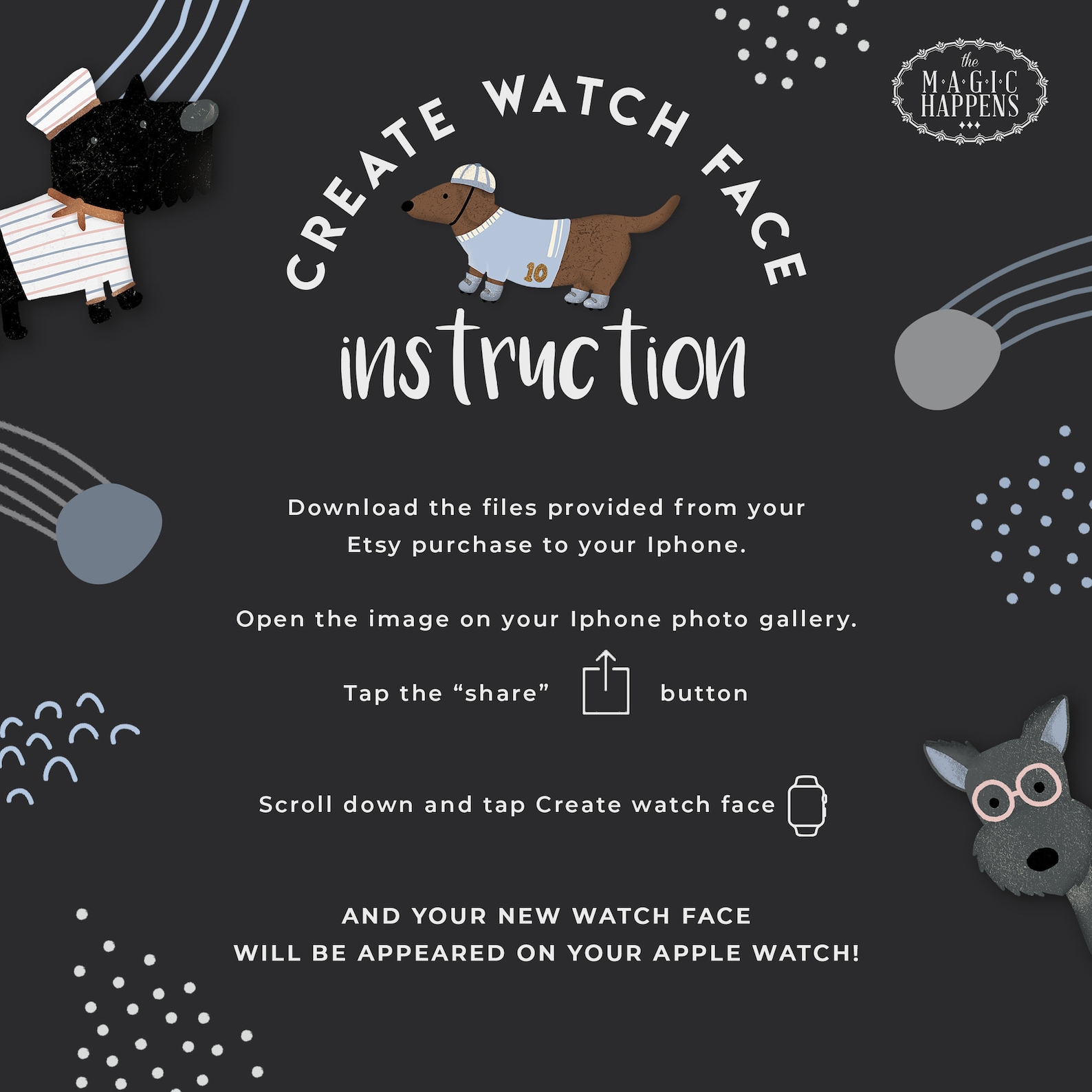 Apple Watchface Playful Dogs Apple Watch Wallpaper Cute Dogs - Etsy