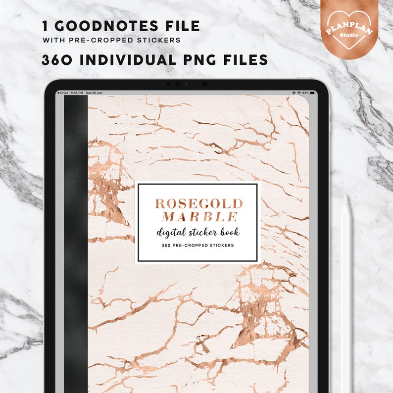 Rosegold Marble Digital Planner Stickers Goodnotes Digital | Etsy