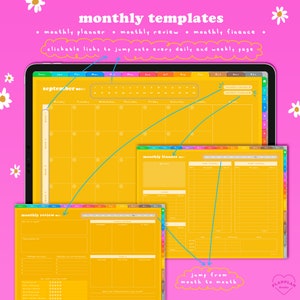 Digital Planner UNDATED, Rainbow Pop Digital Planner, Colorful Korean ...
