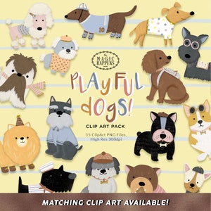 Playful Dogs Planner Stickers, Dogs Digital Stickers, Cute Puppy ...