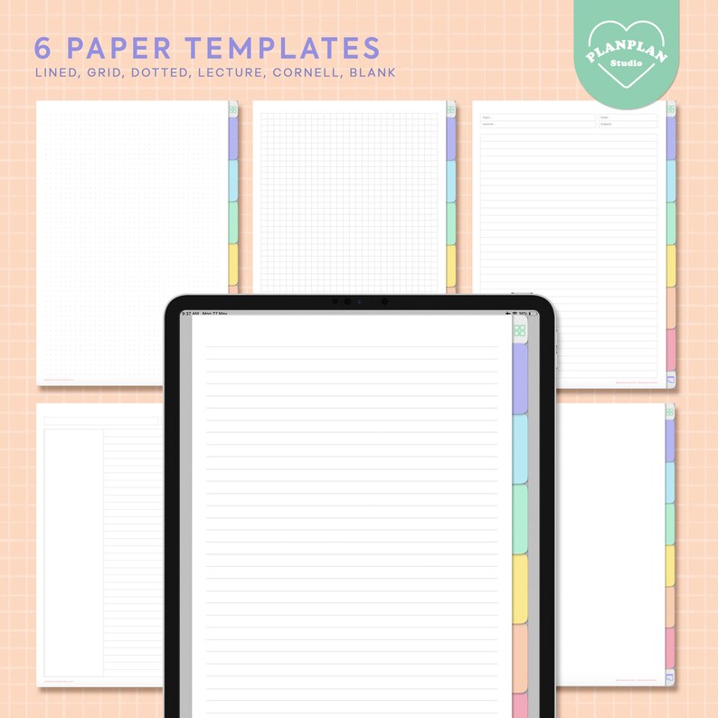 Pastel Digital Notebook Leather Goodnotes Notebook Goodnotes - Etsy