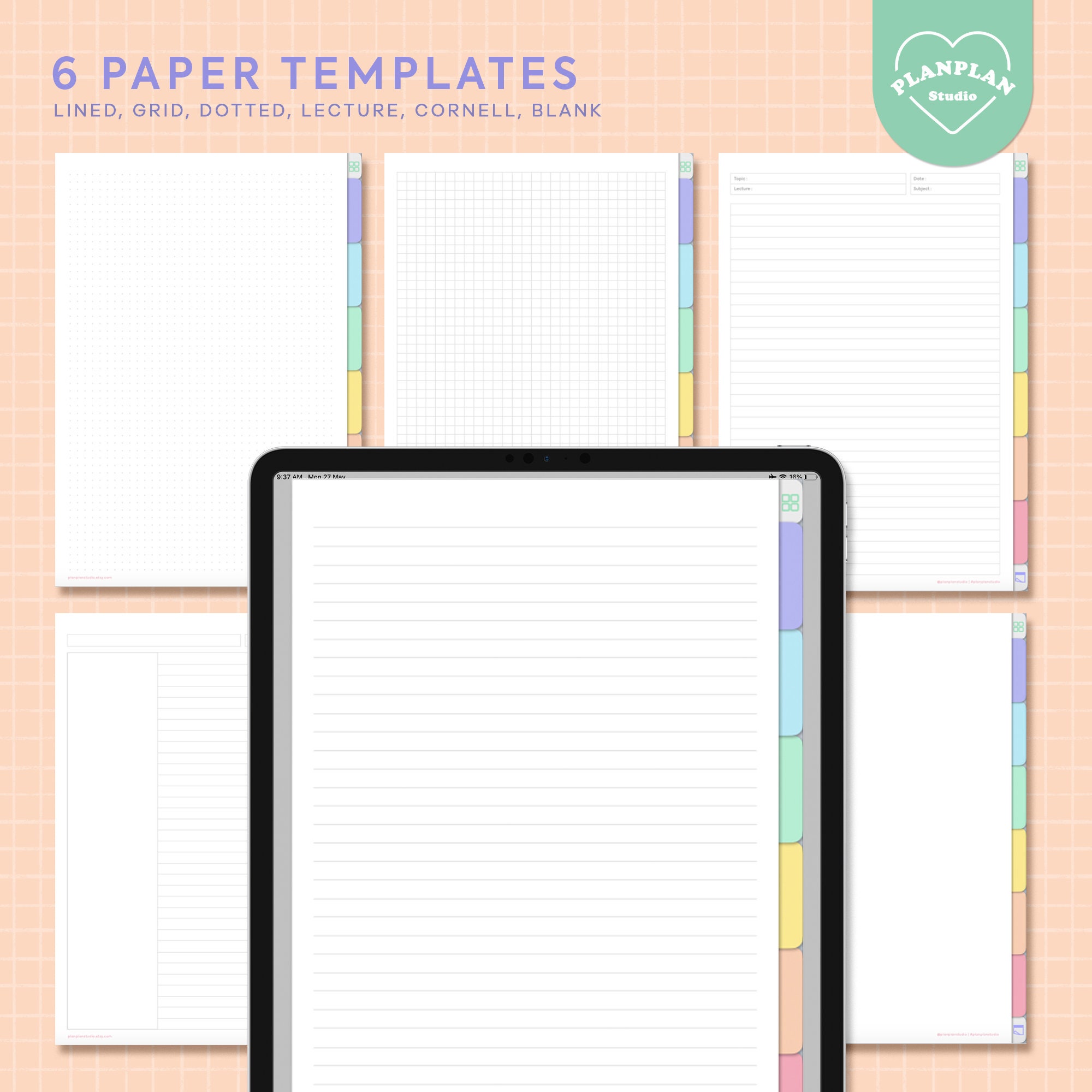 Pastel Digital Notebook Leather Goodnotes Notebook Goodnotes | Etsy