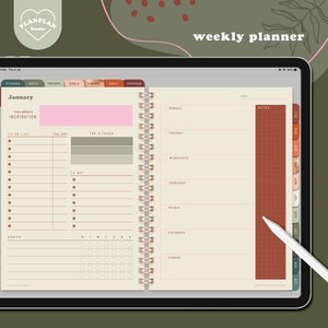 Boho Terracotta Digital Planner, iPad Planner, Goodnotes Planner in ...