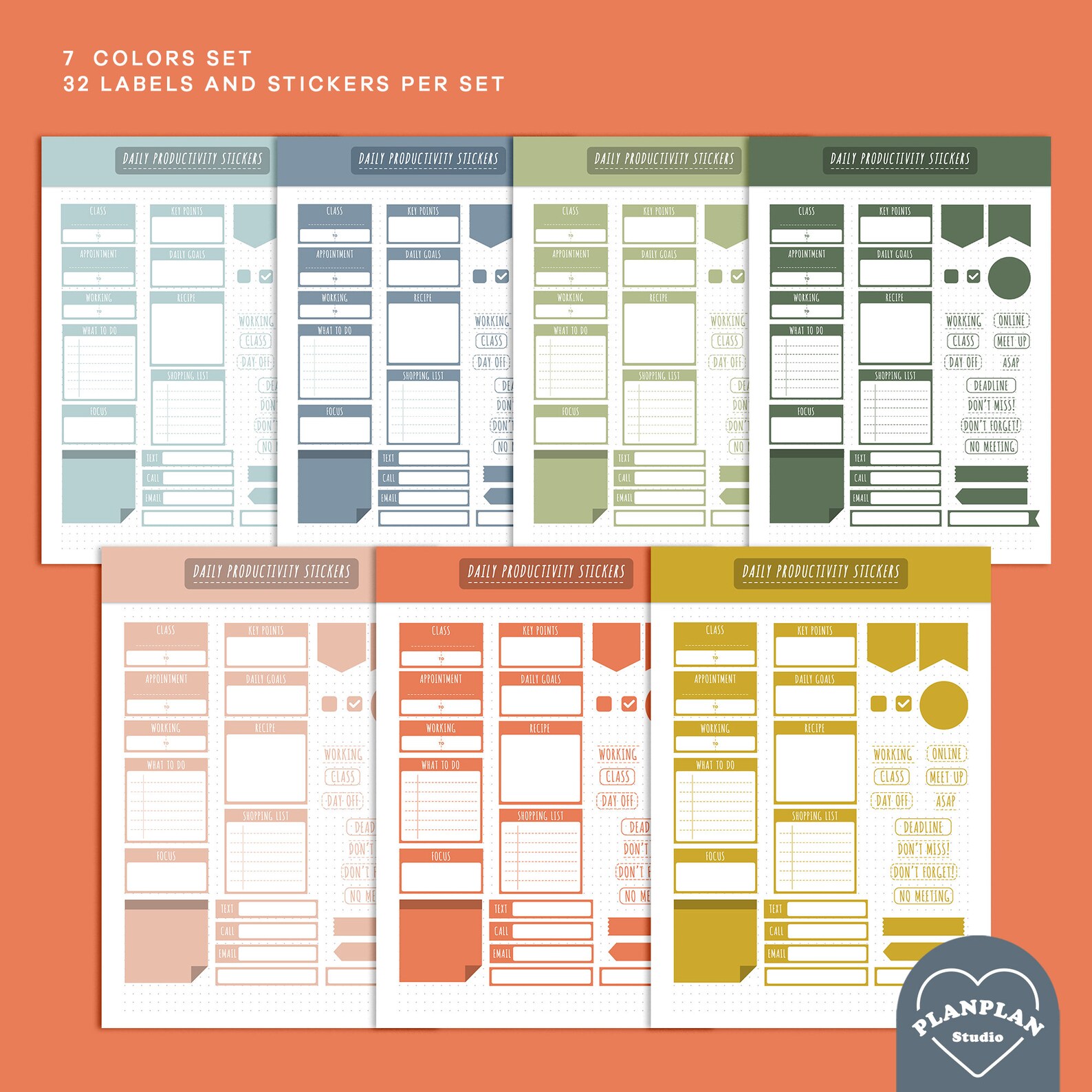 Daily Productivity Digital Planner Stickers for Goodnotes - Etsy