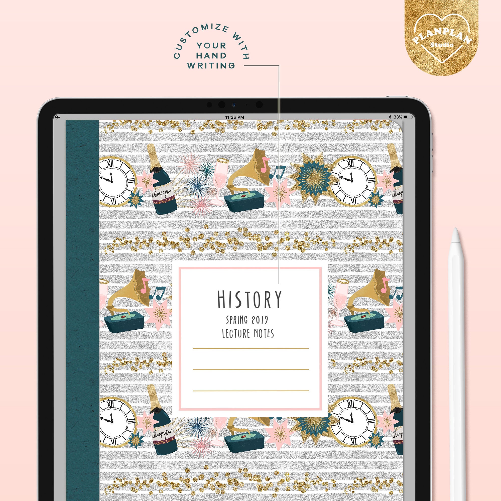 Glittery New Year Digital Planner Cover New Year Notebook - Etsy