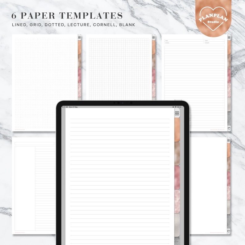 Digital Notebook Rosegold Marble Goodnotes Notebook - Etsy