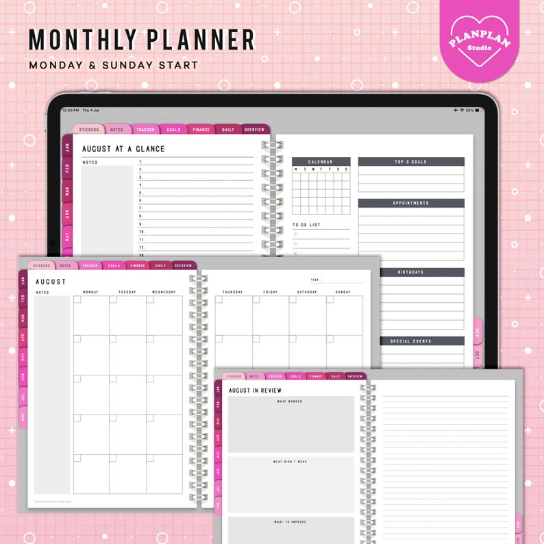 Basic Pink Digital Planner Magenta Color Ipad Planner - Etsy