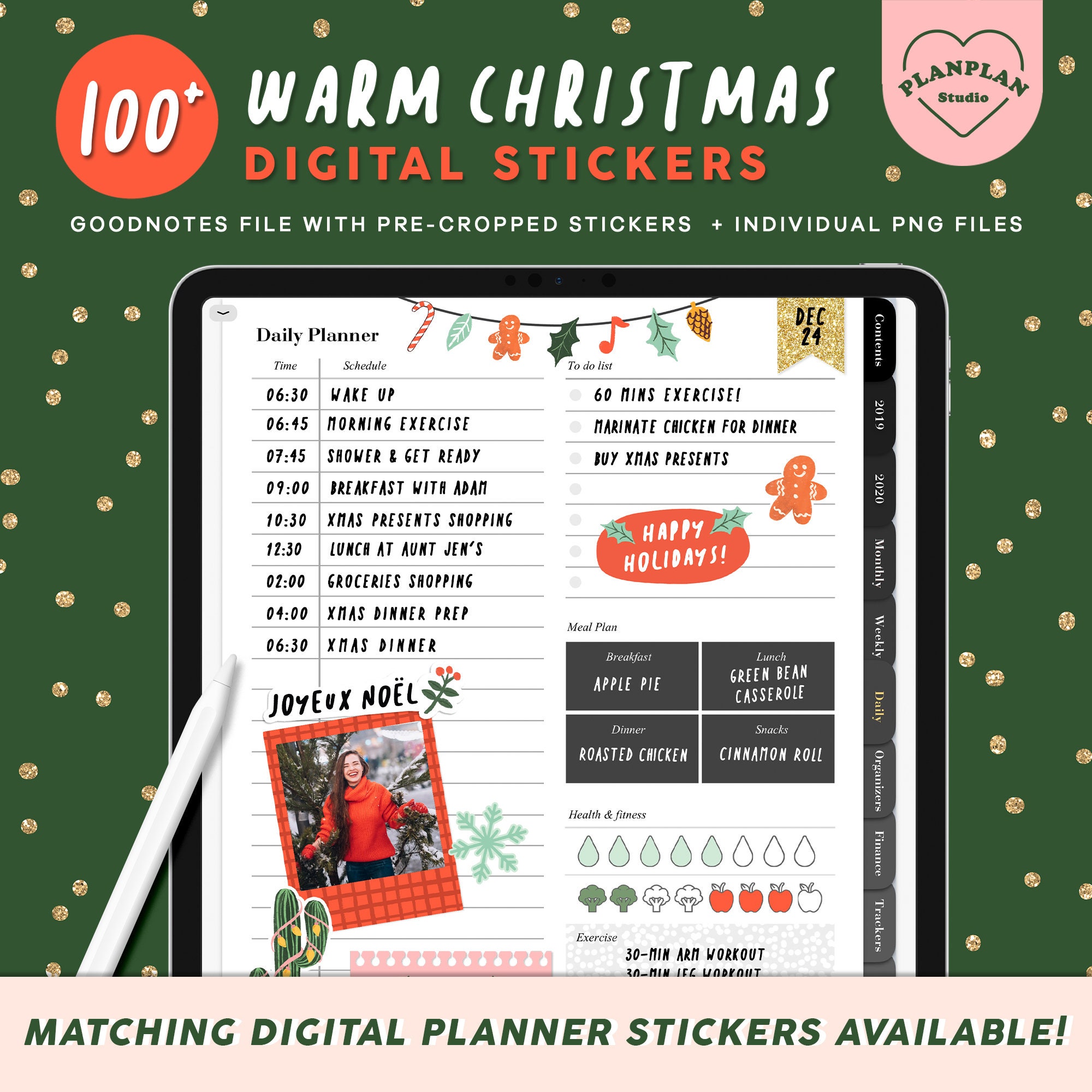 Christmas Digital Planner Cover Warm Christmas Notebook Cover - Etsy
