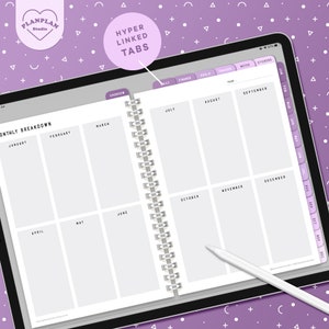 Lavender Digital Planner, Purple Basic Color iPad Planner, Undated ...