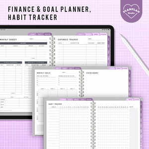 Lavender Digital Planner, Purple Basic Color iPad Planner, Undated ...