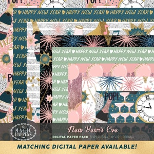 Glittery New Year Planner Stickers, Happy New Year Digital Stickers ...