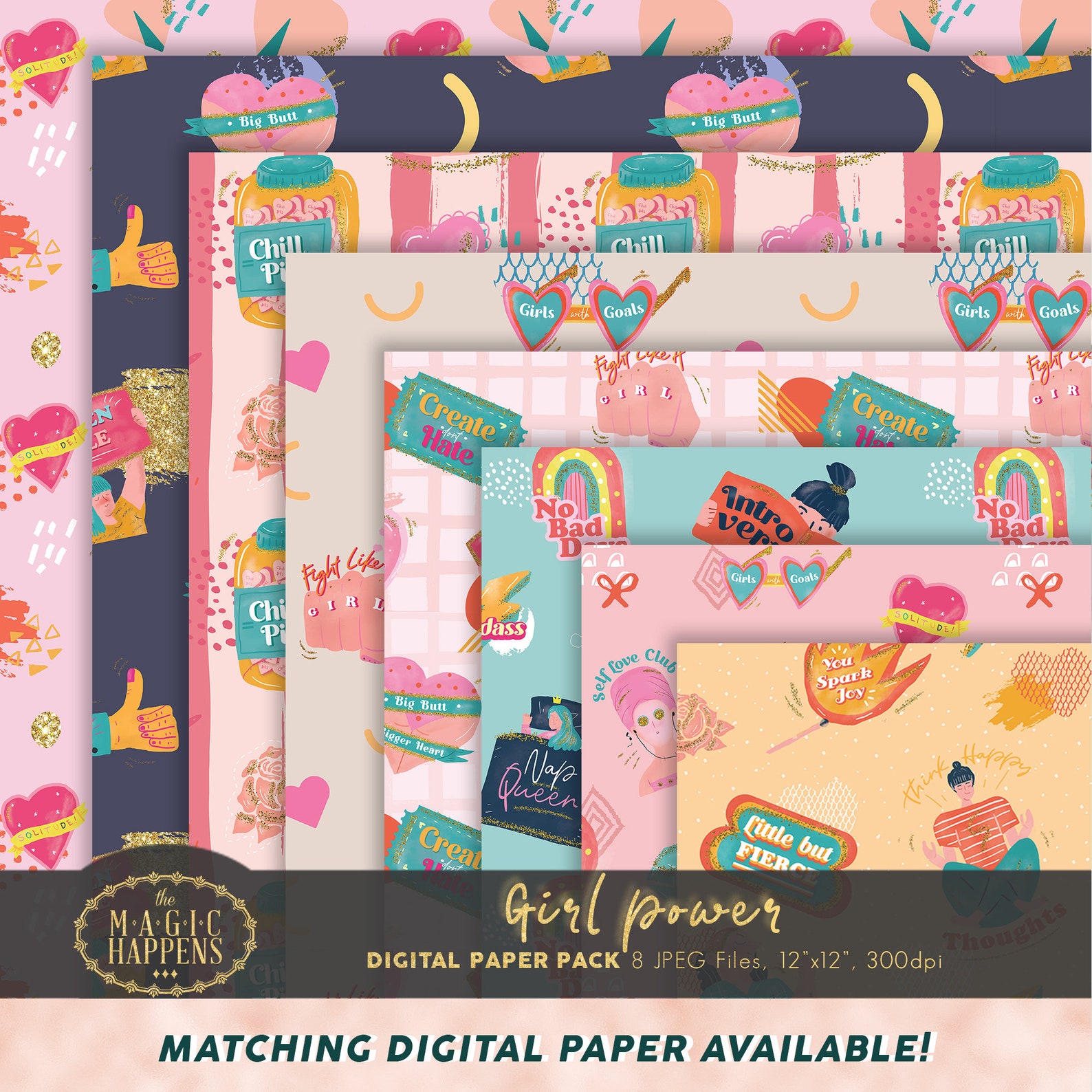 Girl Power Digital Planner Cover Feminist Notebook Cover | Etsy