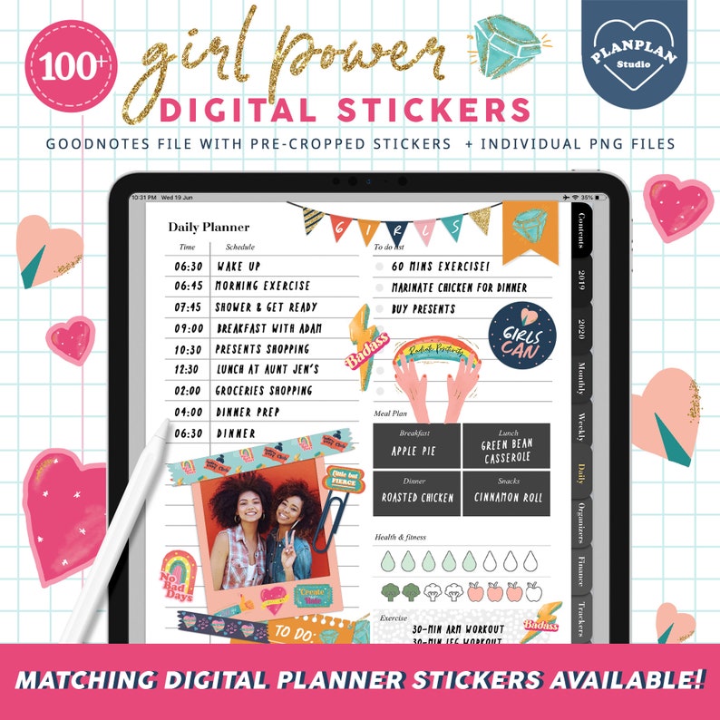 Girl Power Digital Planner Cover Feminist Notebook Cover | Etsy