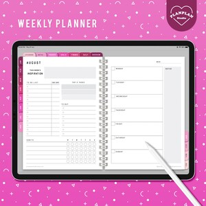 Basic Pink Digital Planner, Magenta Color iPad Planner, Fuschia Undated ...