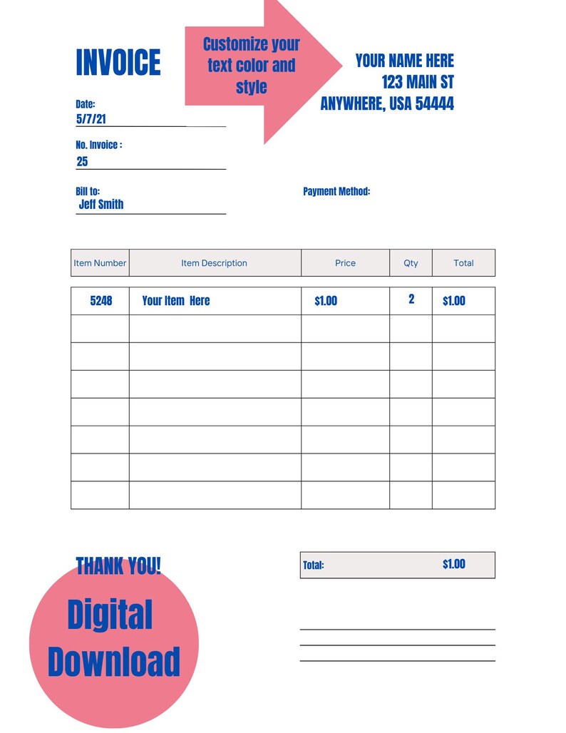 Editable Invoice Template for Canva, Client Invoice, Business Invoice ...