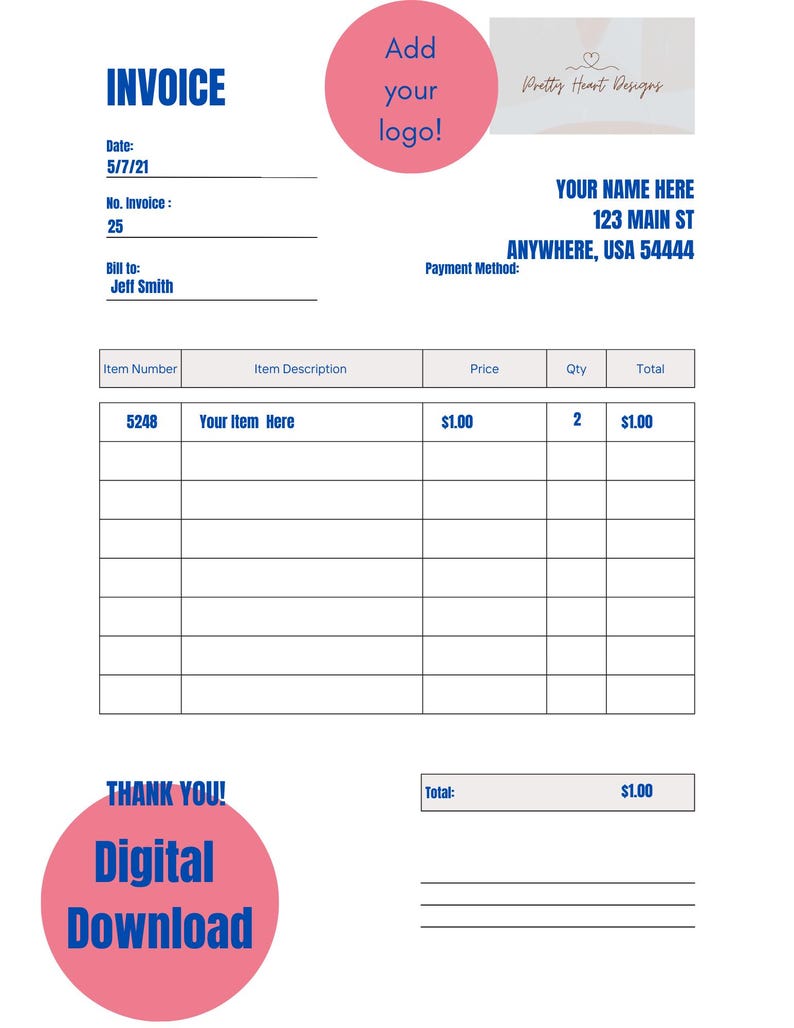Editable Invoice Template for Canva, Client Invoice, Business Invoice ...