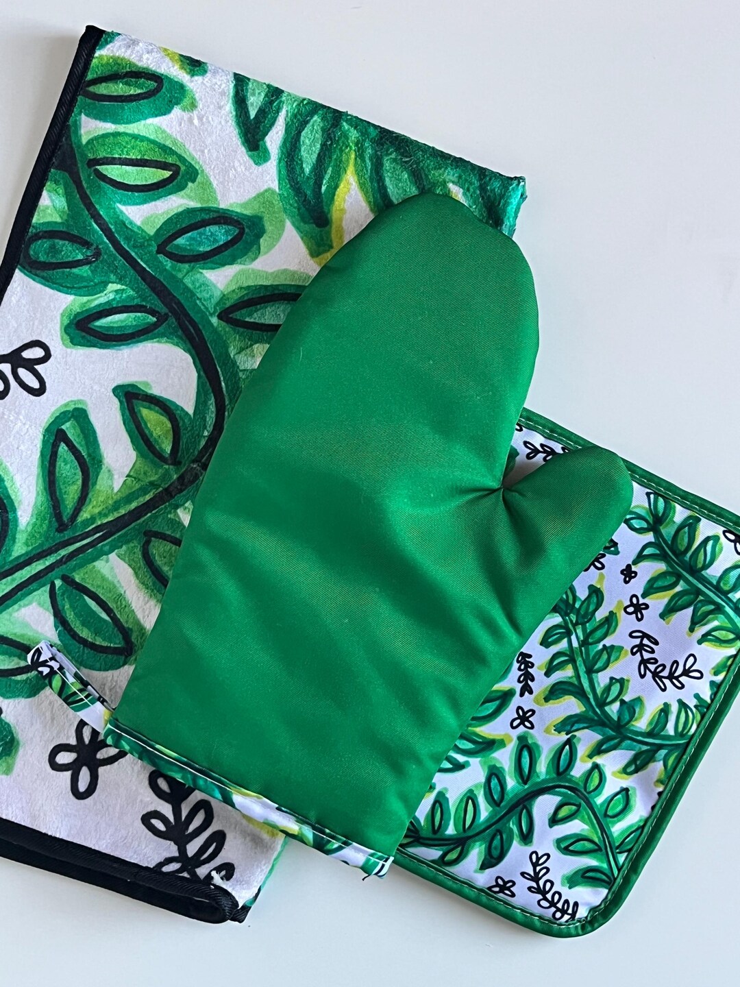 Green Leaf Kitchen Set - Etsy