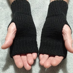 Men's Fingerless Gloves Hand Warmers for Men Black Writing Gloves Men's ...