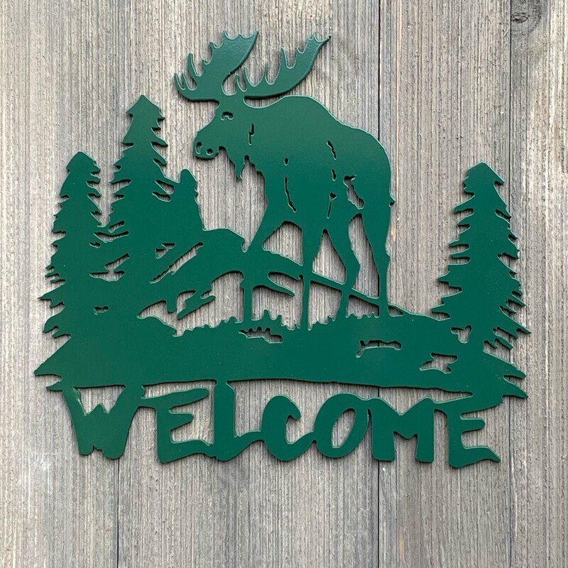 Moose Welcome Sign - Etsy