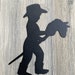 Kid Riding Toy Horse Metal Sign Cutout - Child's Cowboy Adventure: Kid ...