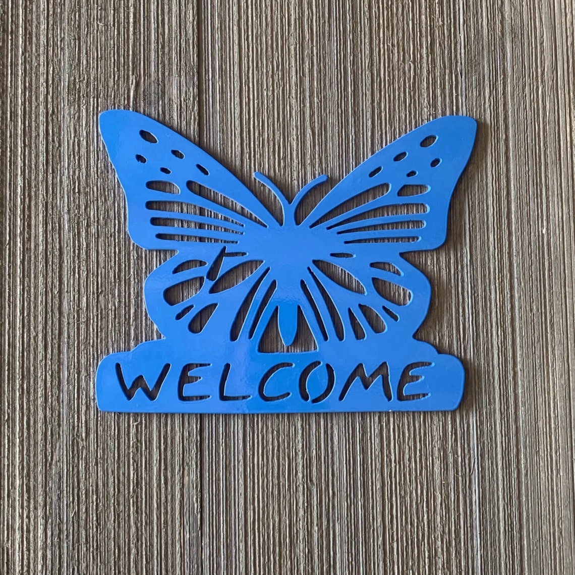 Butterfly Welcome Metal Sign Cutout - Etsy