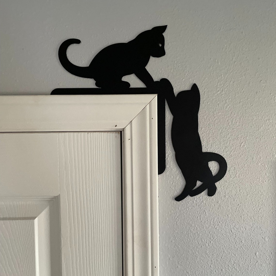 Cat Door Hanger Metal Sign Cutout Metal Door Hanger With - Etsy