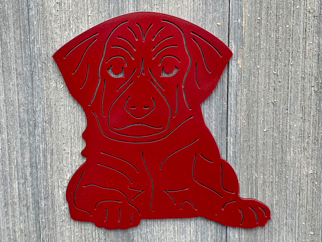 Dog Metal Sign Cutout - Adorable Puppy Powder Coated Metal Sign - A ...