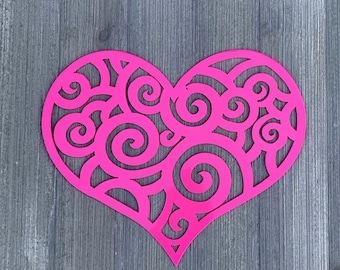 Heart Shape Laser Cut Wood Cutout Valentine's Day - Etsy