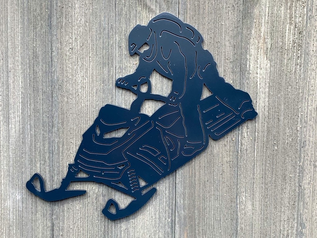 Skidoo Sidehill Metal Sign Cutout - Powder Coated Metal Snowmobile ...
