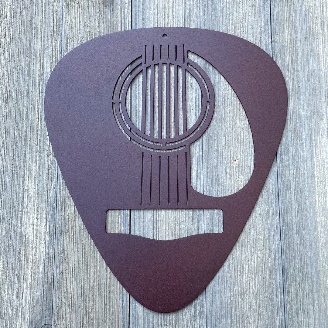 Acoustic Guitar Pick Metal Sign Cutout - Add a Musical Touch to Your ...