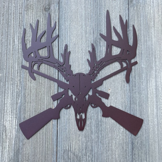Deer Skull and Rifle Metal Sign Cutout - Etsy