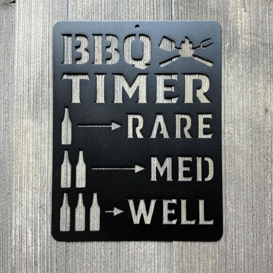 BBQ Timer Metal Sign - Funny Grilling Decor With Beer Timer Design ...